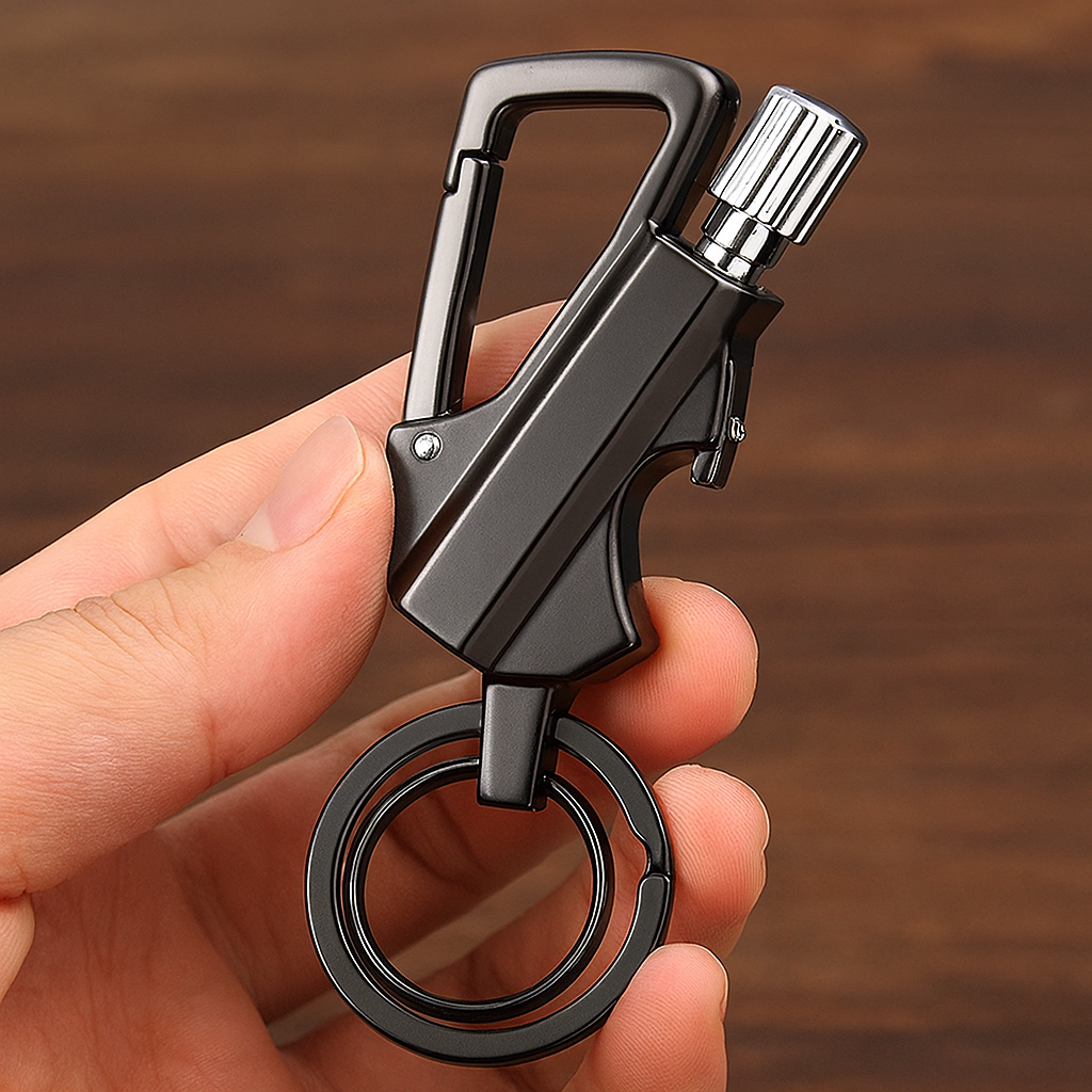 Keychain Lighter Flint Refillable EDC Waterproof Bottle Opener Fire ...