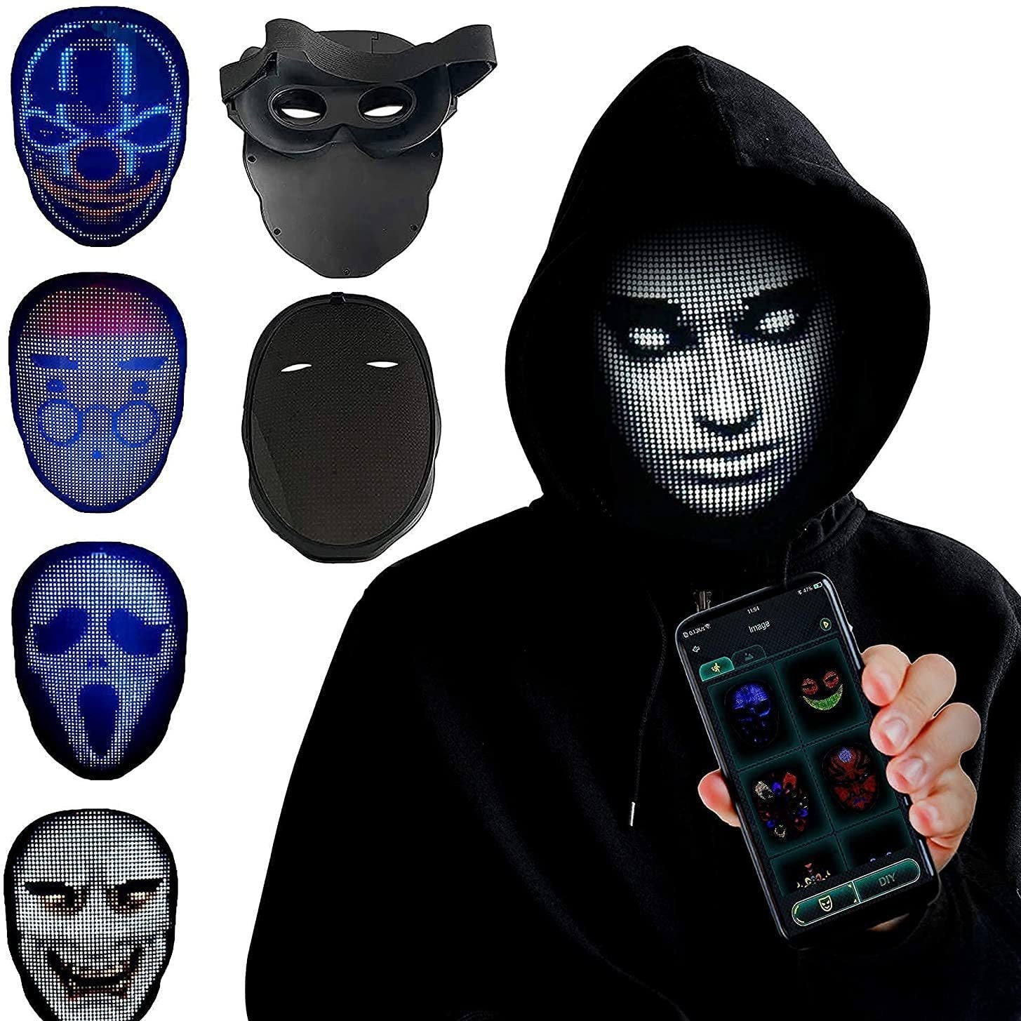 LED Halloween Mask - Color Changing Light Up Face Mask for Parties ...